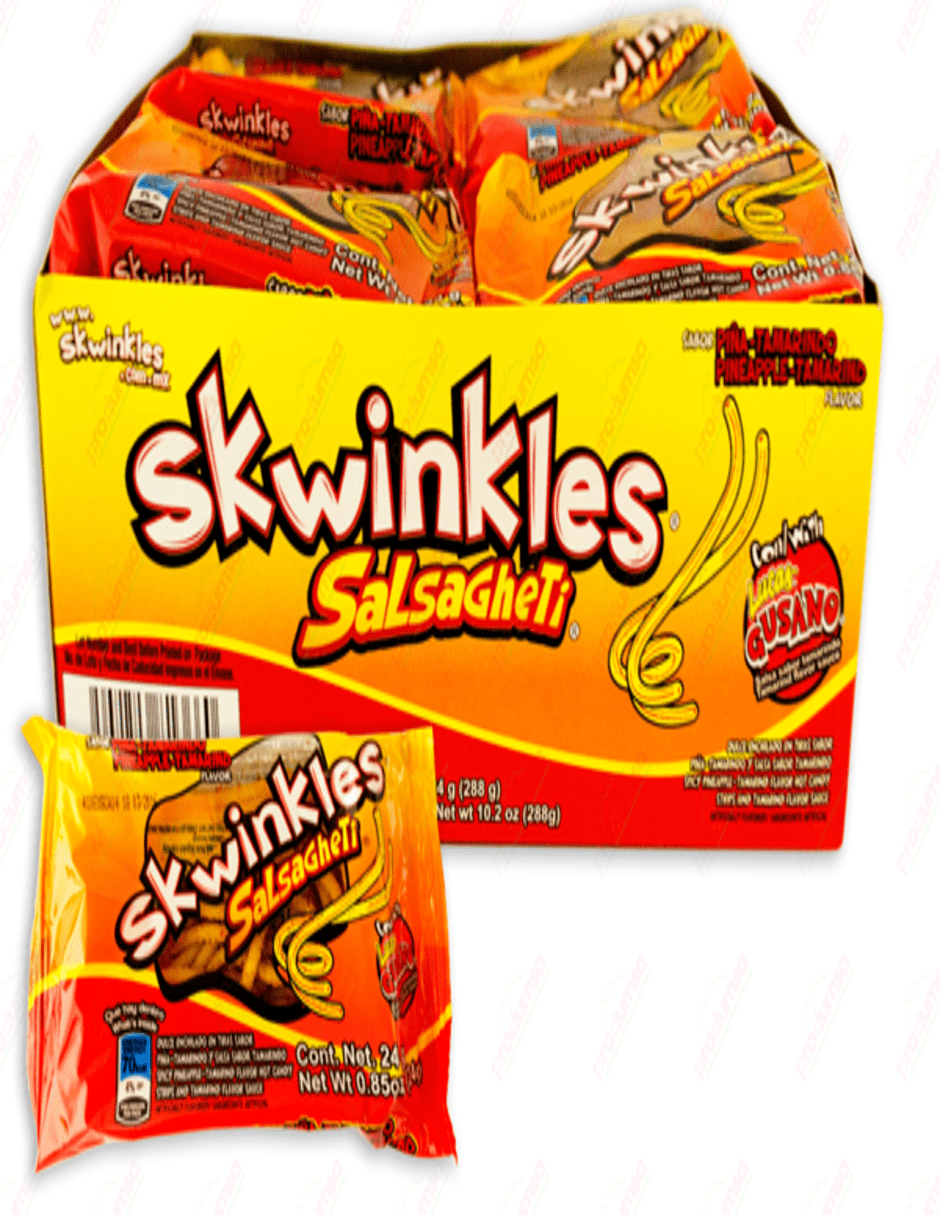 Pack de 20 Dulce Skwinkles Salsaguetti Tamarindo de 12PZ Skwinkles 12 ...