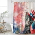 American Flag Fireworks Shower Curtain Set - 48" x 72" Washable Bathtub ...