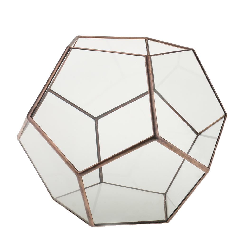 Glass Geometric Terrarium Faceted Tabletop s Containers , 20 x 20 x ...