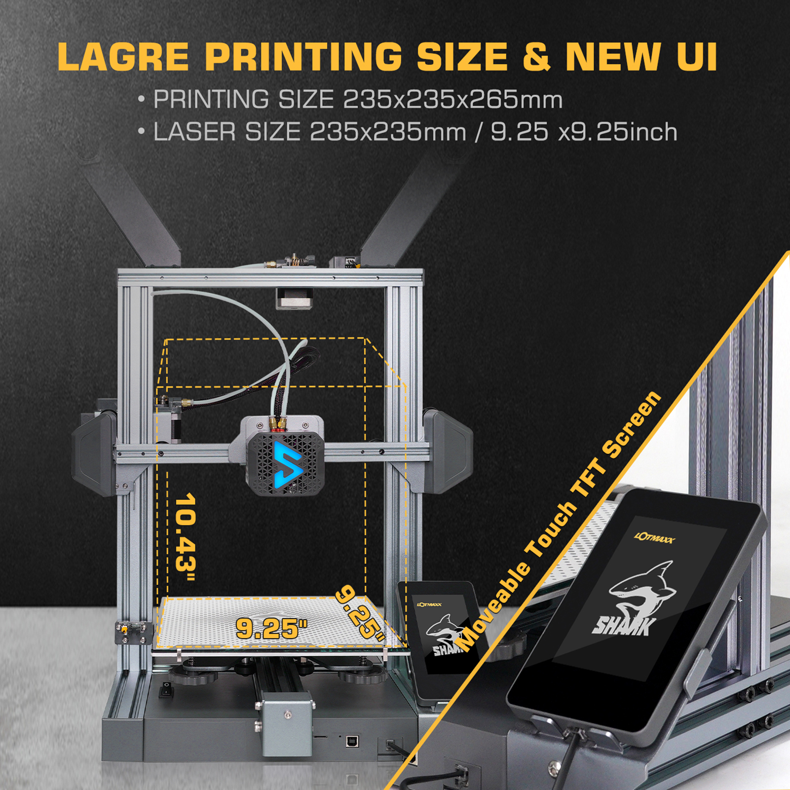 Buy LOTMAXX Shark V3 3D Printer, 2 in 1 All Metal FDM 3D Printing ...