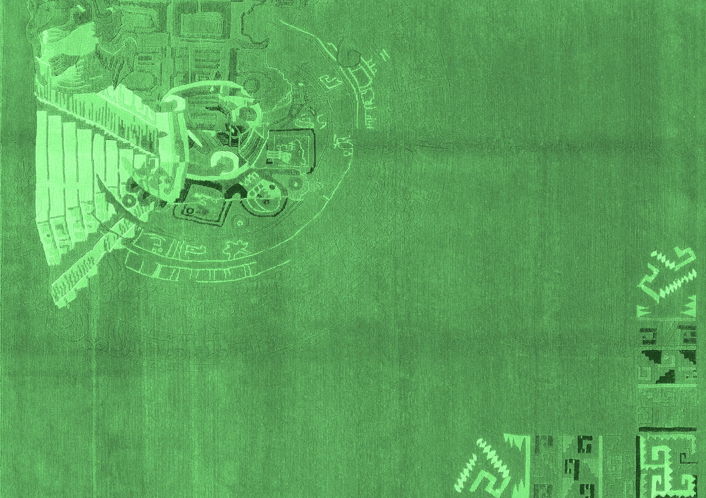 Ahgly Company Indoor Rectangle Abstract Emerald Green Modern Area Rugs ...