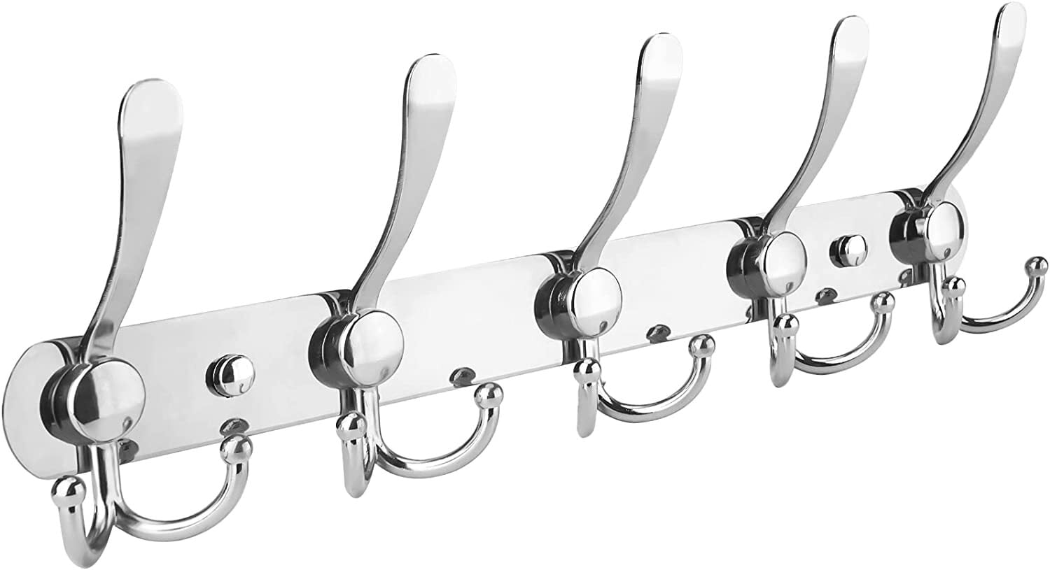 Coat Rack Wall Mount, 5 Tri Hooks Coat Hangers for Wall, Heavy Duty ...