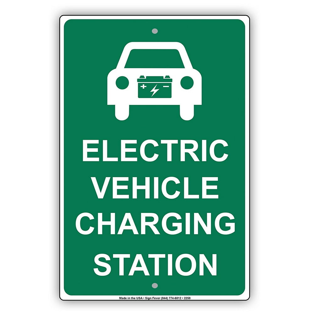 Electric Vehicle Charging Station With Graphic Battery Reserved Spot ...