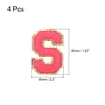 Uxcell 4Pcs Chenille Letter Patches Iron on Letter Patches Rose Red S ...
