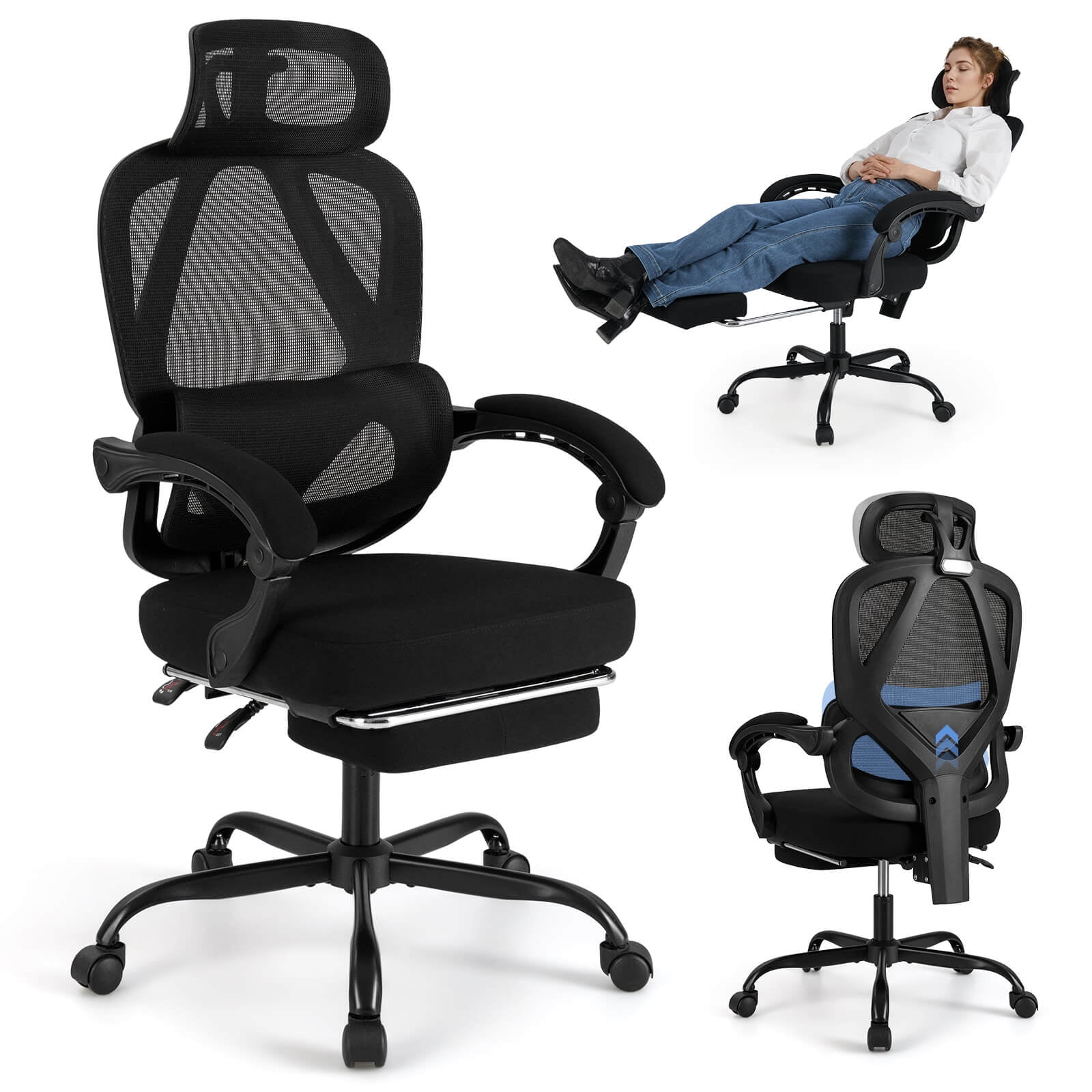 Click here for Costway Ergonomic Office Chair With Retractable Fo... prices