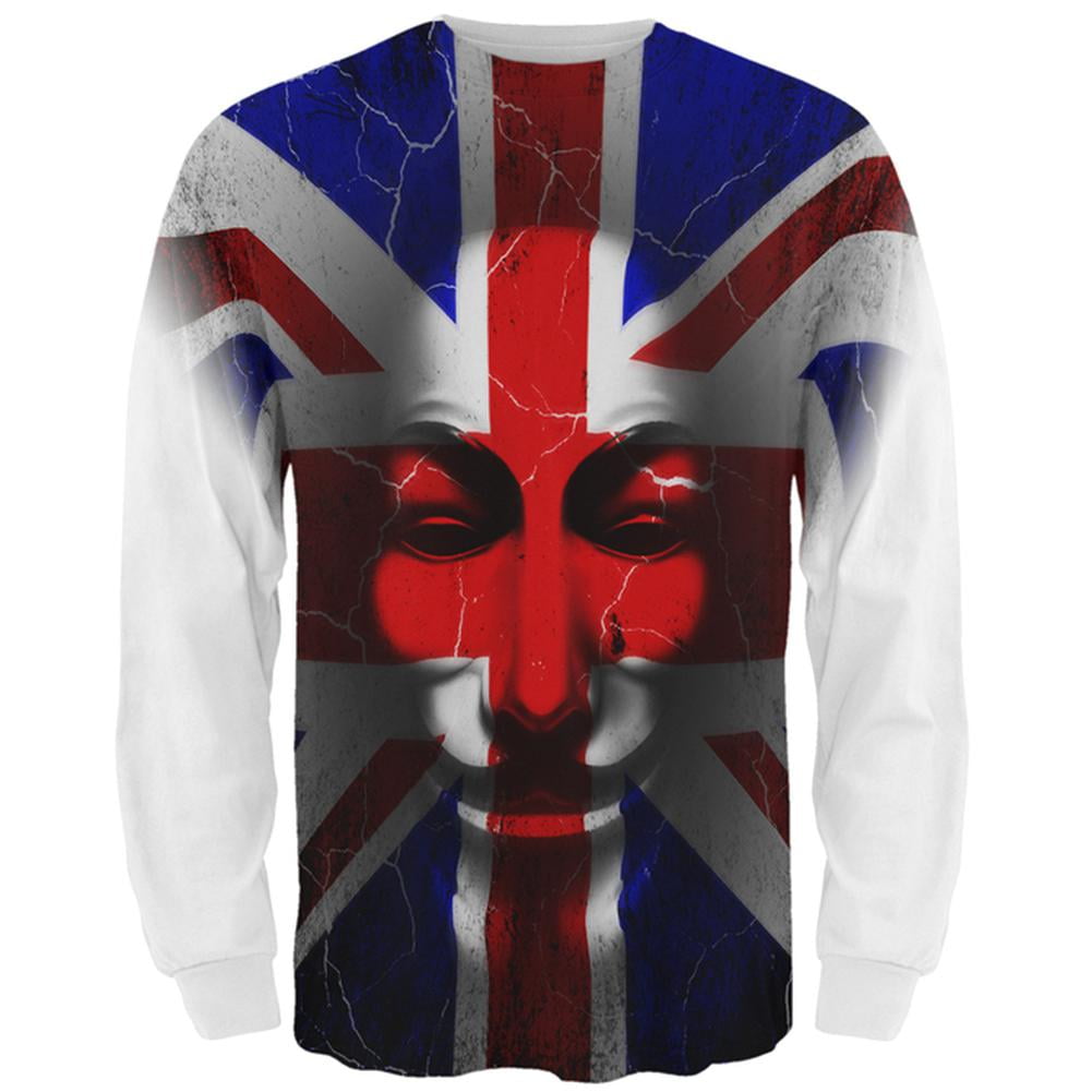 Guy Fawkes Day Union Jack Distressed British Flag Mask All Over Mens ...