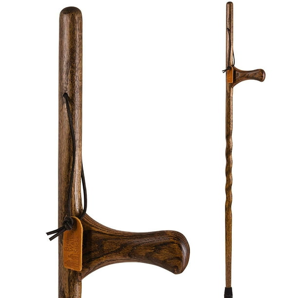 Brazos Dual Purpose Staff Wood Walking Stick Hiking Trekking Pole Cane ...