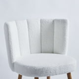 Faux Fur Dining Chairs, Modern Dining Chair with Wood Color Metal Legs ...