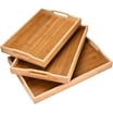 MinBoo 3-Piece Large Bamboo Serving Trays with Handles - Ottoman ...