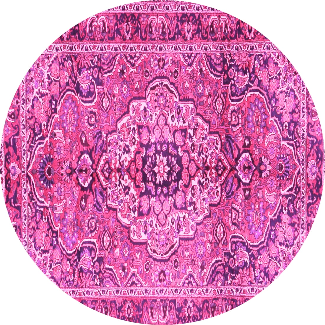 Ahgly Company Indoor Round Persian Pink Traditional Area Rugs, 8' Round ...