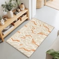 Abstract Color Block Area Rugs 2x3ft Modern Orange Beige Line Floor Rug ...
