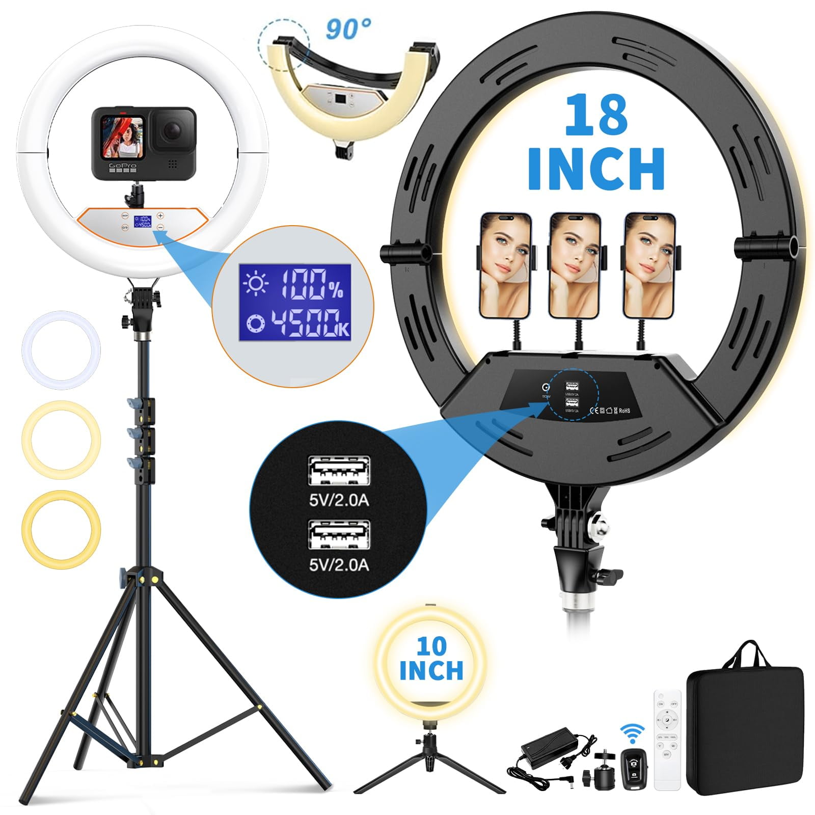Click here for Polypower 18 Inch Ring Light Wiht Stand+10 Inch Li... prices