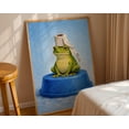 Affixzi Toilet Paper Frog Wall Art, Bathroom Decor, Blue Gift Poster ...