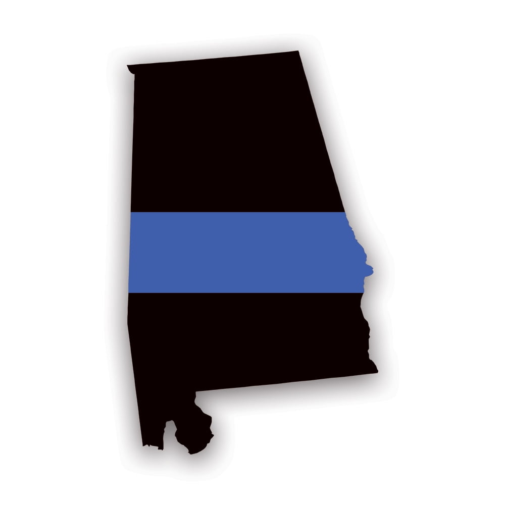 Alabama State Shaped The Thin Blue Line Sticker Decal - Self Adhesive ...