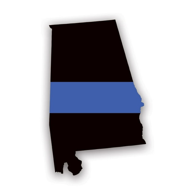 Alabama State Shaped The Thin Blue Line Sticker Decal - Self Adhesive ...
