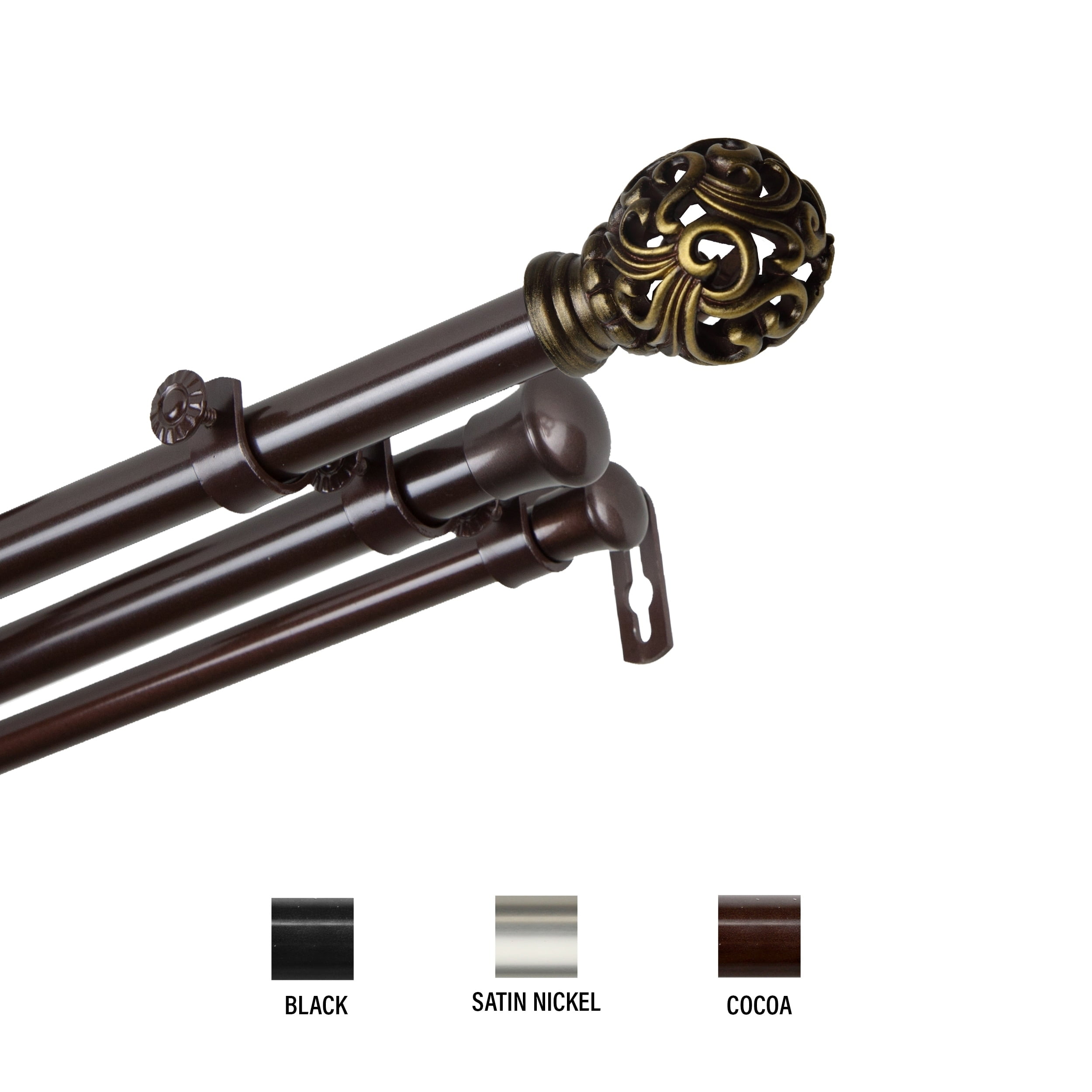 InStyleDesign Stella Triple Curtain Rod 13/16 inch dia. - Walmart.com