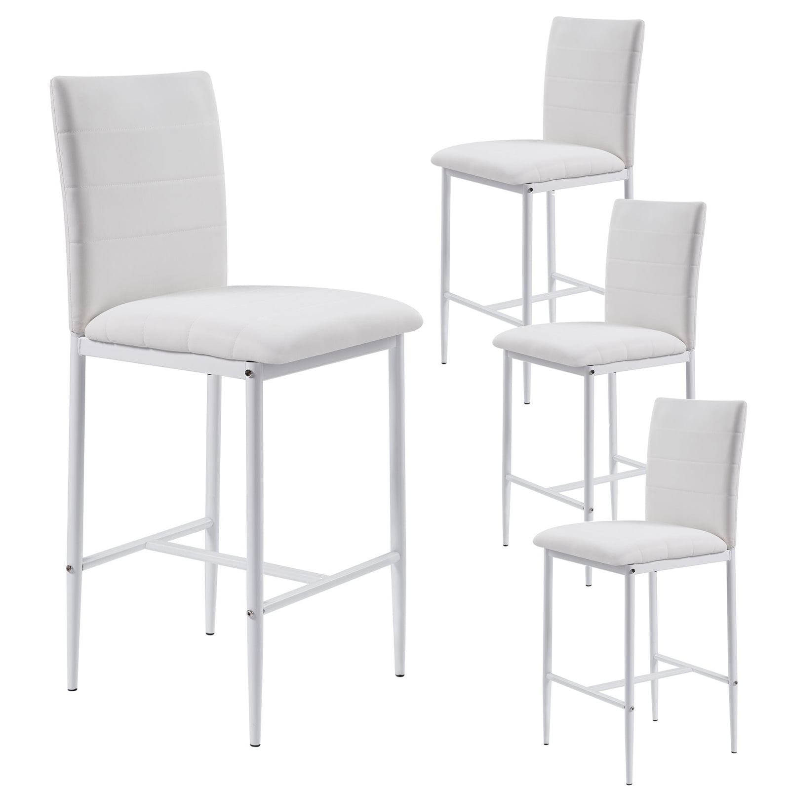 Surmoby Bar Stools Set Of 4 Modern Faux Leather Counter Height Bar