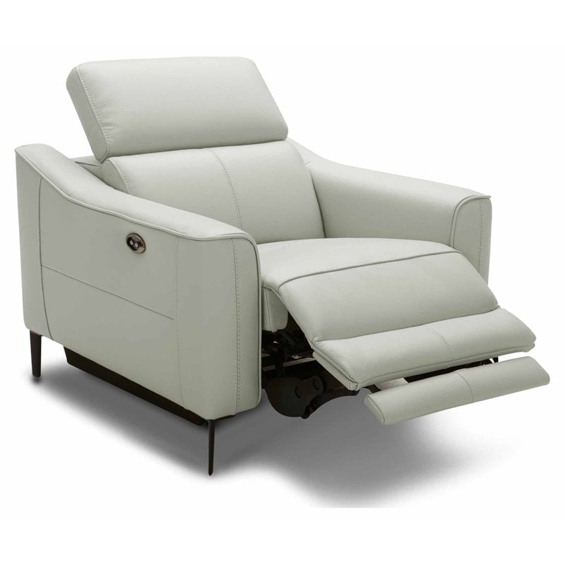 Divani Casa Eden Modern Leather Armchair w/ Electric Recliner in Gray ...