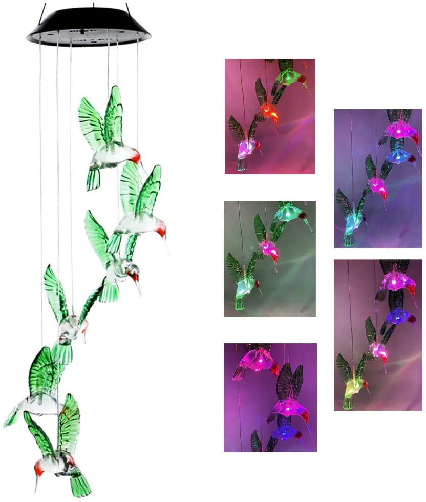 Hummingbird Solar Lights Changing Color Bird Garden Lights Solar ...