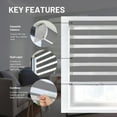 CHICOLOGY Zebra Roller Shade , Window Zebra Blind , Light Filtering , Basic Slate, 22"W X 72"H ...