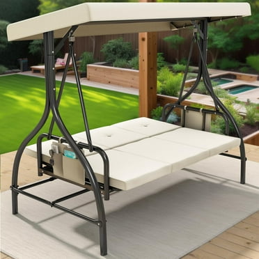 Mainstays Lawson Ridge 2-Seat Steel Outdoor Freestanding Porch Swing ...