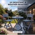 Aria Home Modern 3 Piece Foldable Outdoor Bistro Set Round Table ...