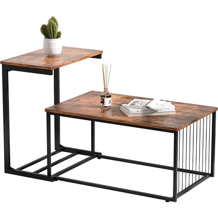 Sinda Nesting Table Set of 2, End Tables Combine with C-Shaped Side ...