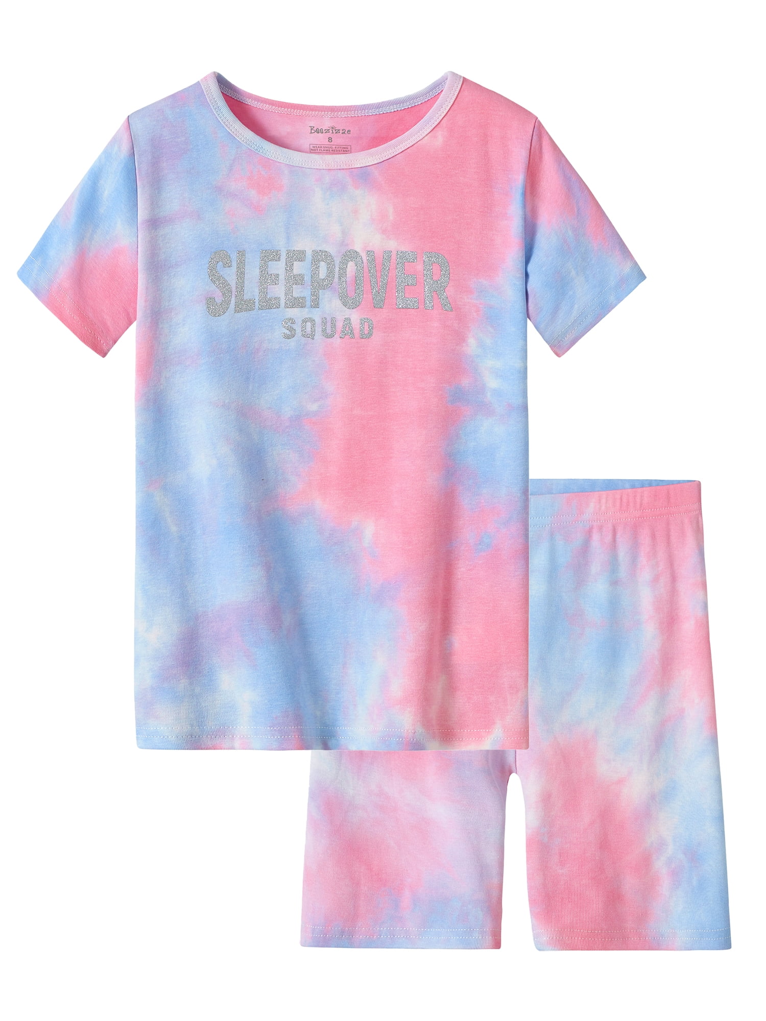Beezizac 2-Piece Girls Sleepover Pajama Short Set Cotton Snug-fit, Size 4T-14 - Walmart.com