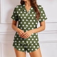 Yuanlook Women's Comfort Polka Dot Nightwear Set, Button-Up Top ...
