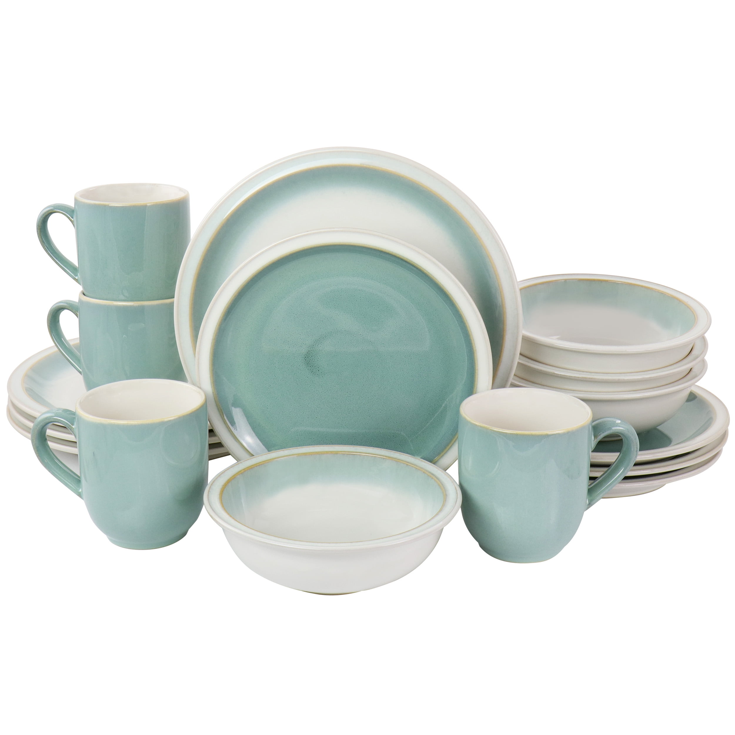 Gibson Elite Clarksville 16 Piece Round Stoneware Dinnerware Set in ...