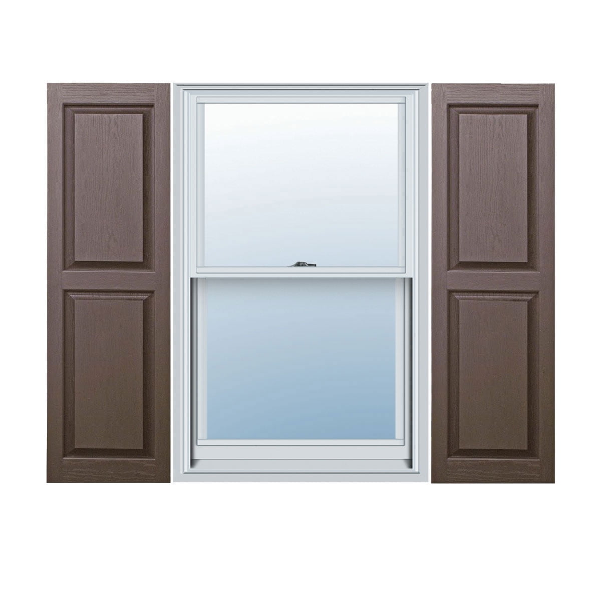 14 1/2" x 54" Builders Choice Vinyl Raised Panel Window Shutters, w ...