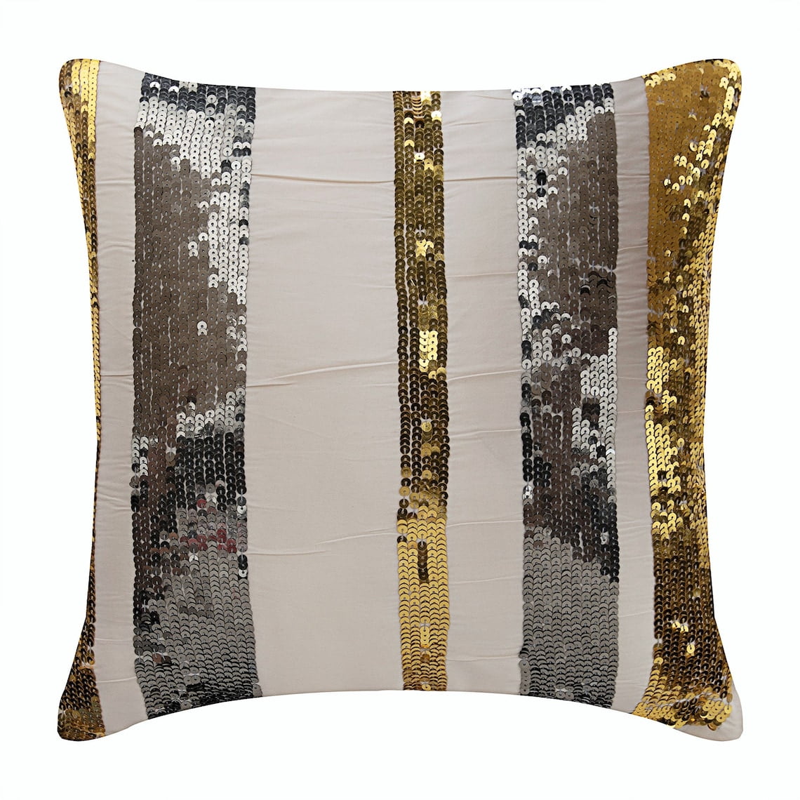 Toss Pillow Cover, Ivory Shams, Sparkly Sequins Striped Pillow Sham ...