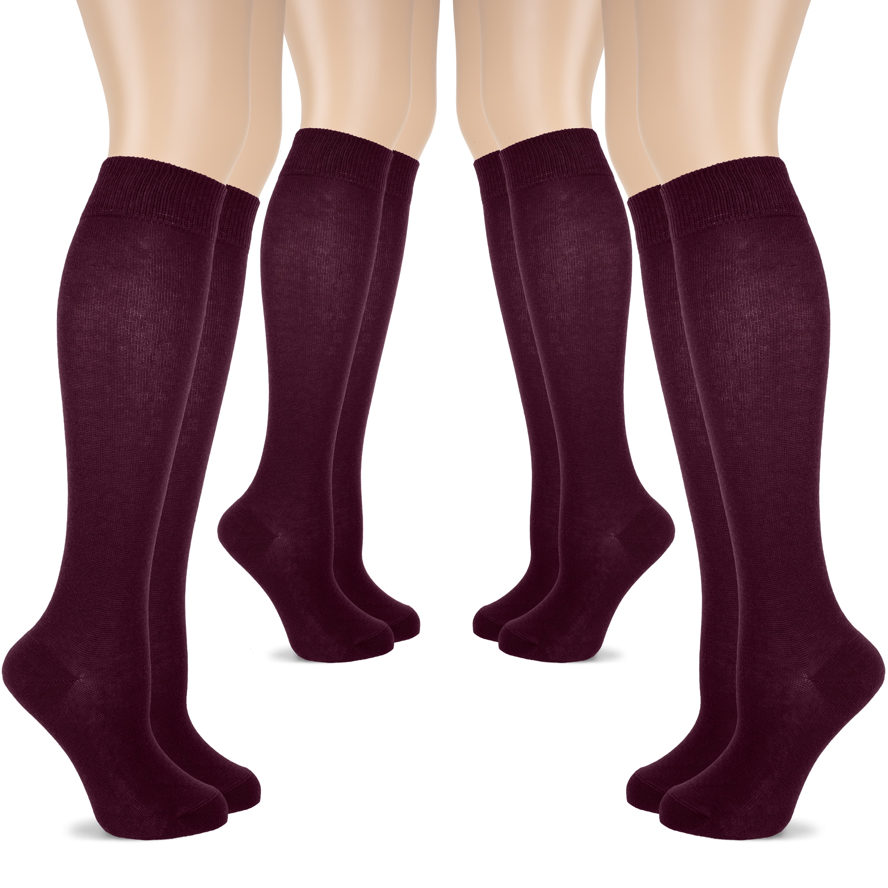 HUGH UGOLI Women Cotton Knee High Socks, Long Dress School Uniform ...