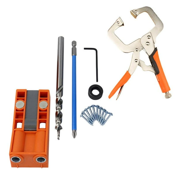 Woodwork Tool Mini Jig Pocket Hole System Set with C Clamp and Screws ...