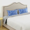 Blue Zebra Pattern Pillow Case Queen Size Silky Satin Pillow Cover for ...