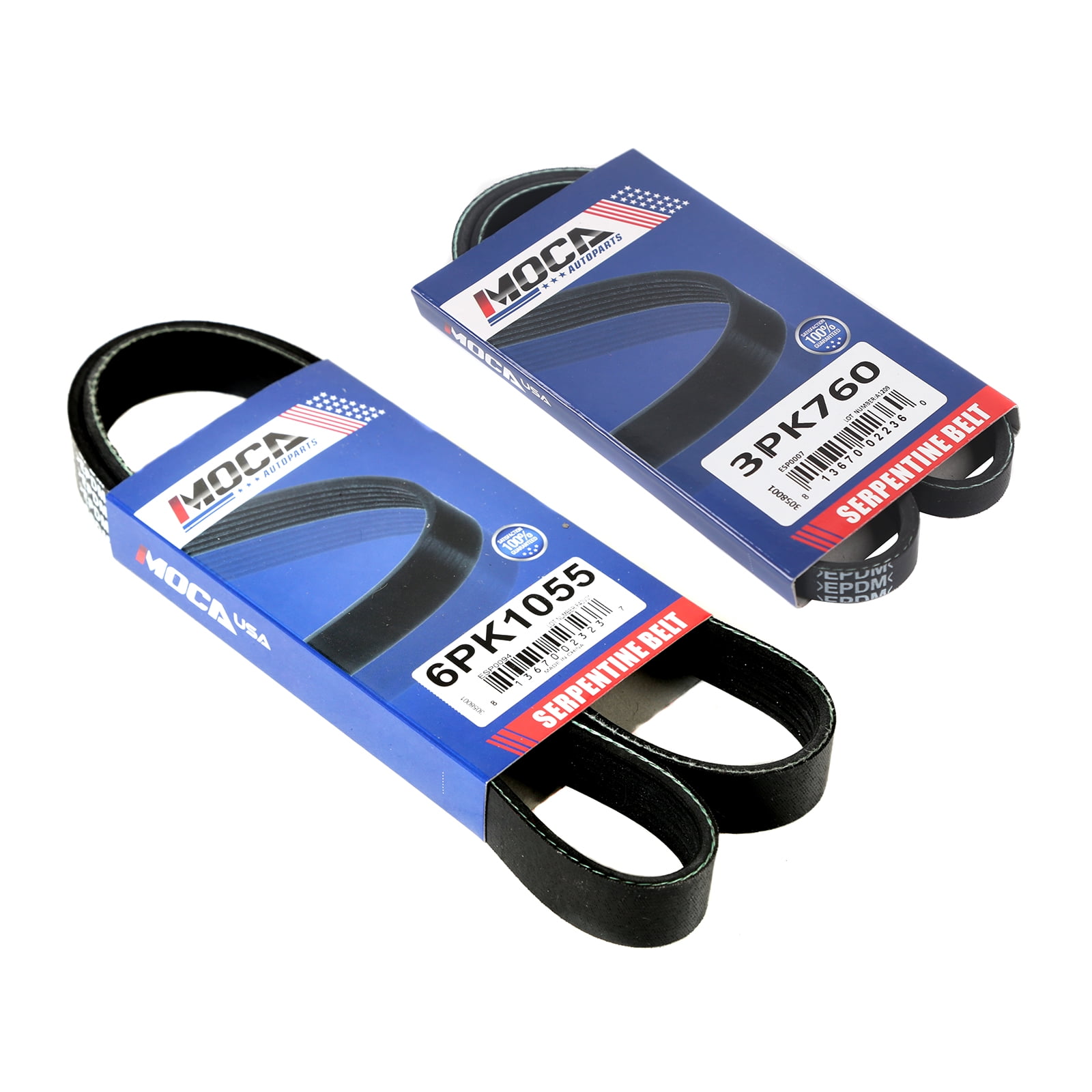 MOCA AUTOPARTS 3PK760 6PK1055 EPDM Drive Serpentine Belt Fit for 1988-1991 Toyota Camry 2.5L ...