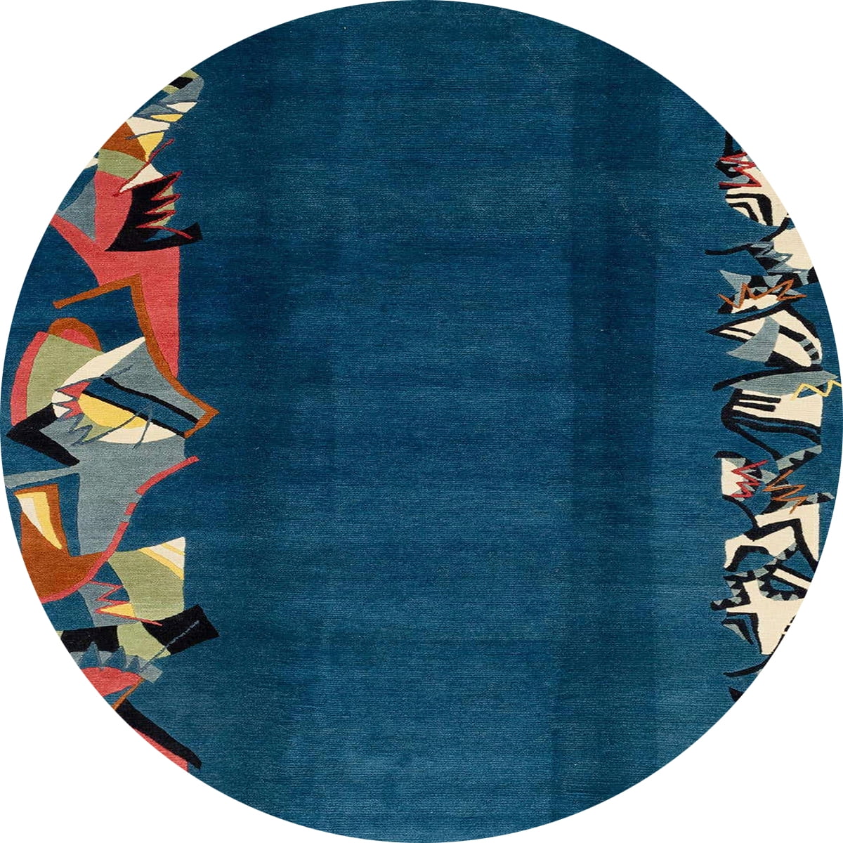 Ahgly Company Indoor Round Abstract Greenish Blue Green Abstract Area ...