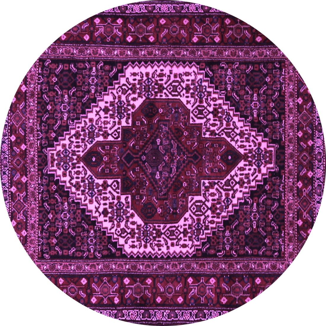Ahgly Company Indoor Round Persian Purple Traditional Area Rugs, 7 ...