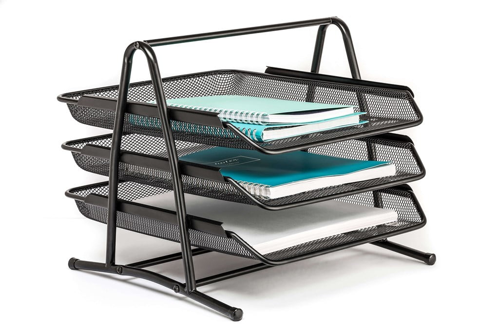 3 Tier Desk Tray Office Organizer - Black - Walmart.com