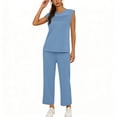 Costeam Womens Solid Color Round Neck Sleeveless Pleated Vest with ...