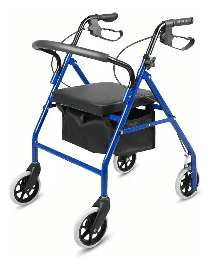 Andadera Ortopedica Asiento Silla Adulto Con Ruedas Y Frenos Color Azul ...