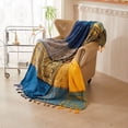 AUQ 2026 New Bohemian Decor Easy to Clean Throw Blanket for Couch Stain ...