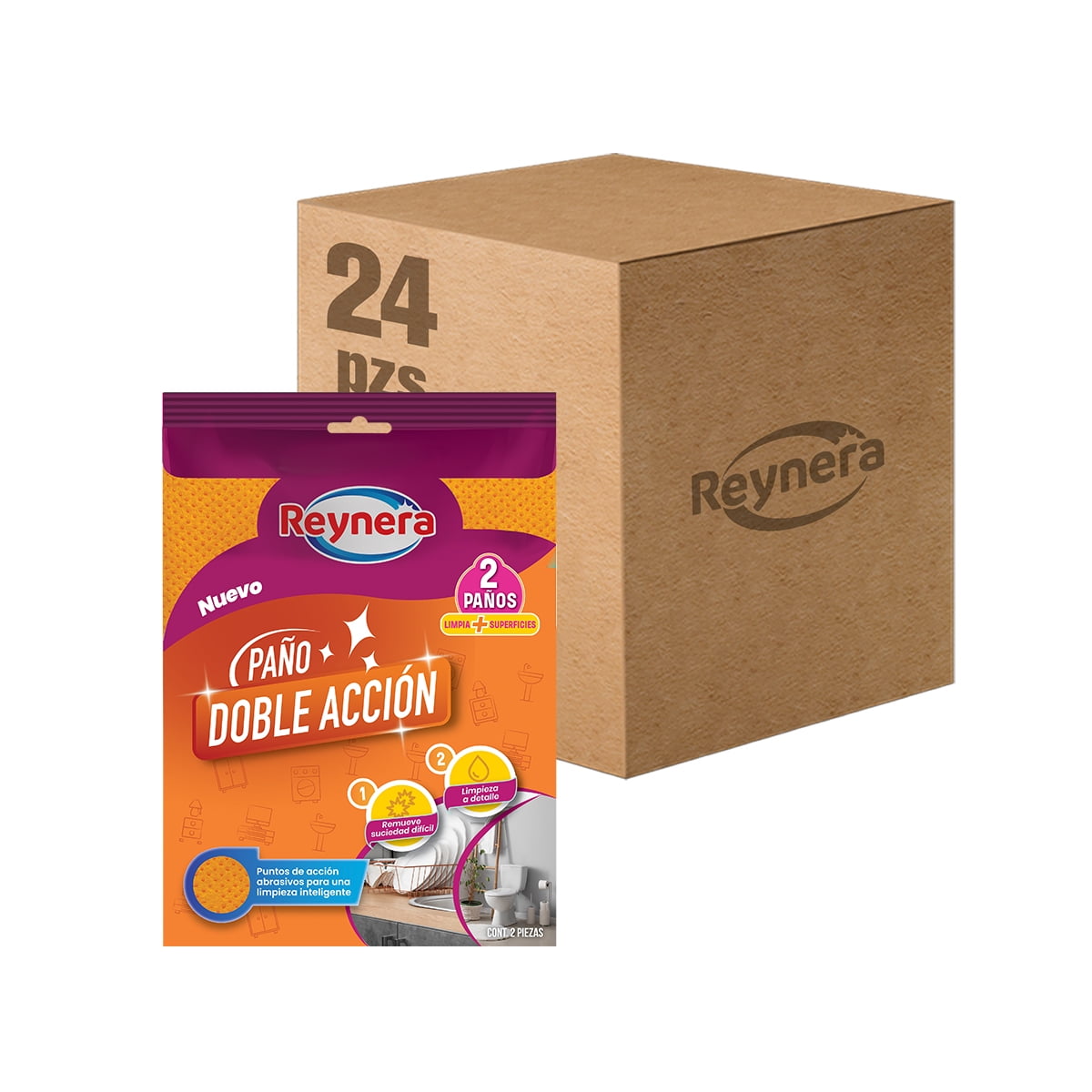 24 Piezas De Paños Telas Doble Acción Reusables Limpieza Reynera | Walmart en línea