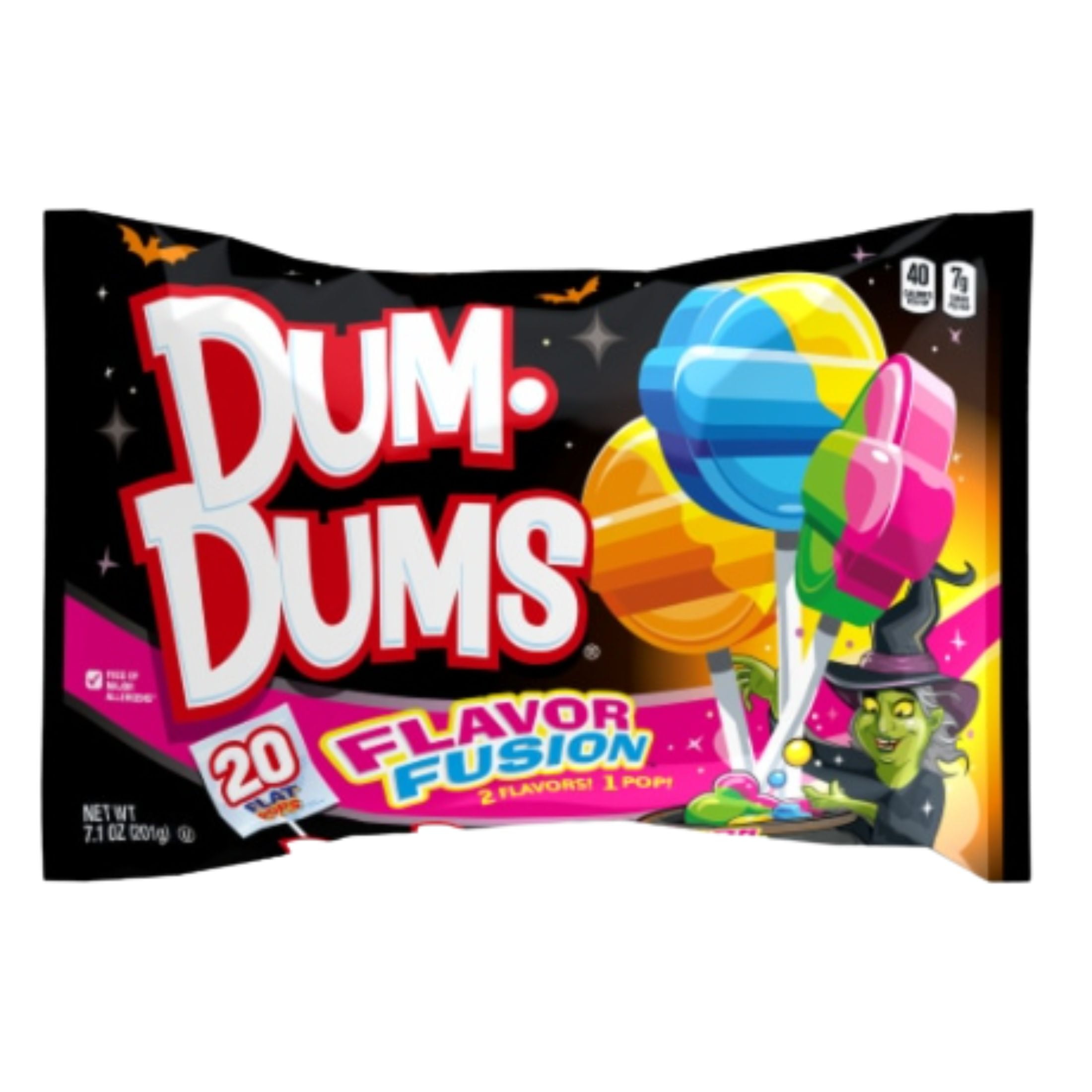 Dum-Dums Flavor Fusion Flat Lollipops, 7.1oz Bag with 20Ct Variety Pack ...