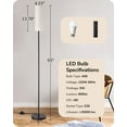 EDISHINE Dimmable Floor Lamp with Remote, LED, Minimalist Design, for ...