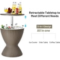 HarmonyStrings Outdoor Cool Bar Table, Rattan Style Patio 8 Gallon Beer ...