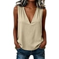 Ashirexll Sleeveless Tops for Women Summer V-Neck Sleeveless Casual ...