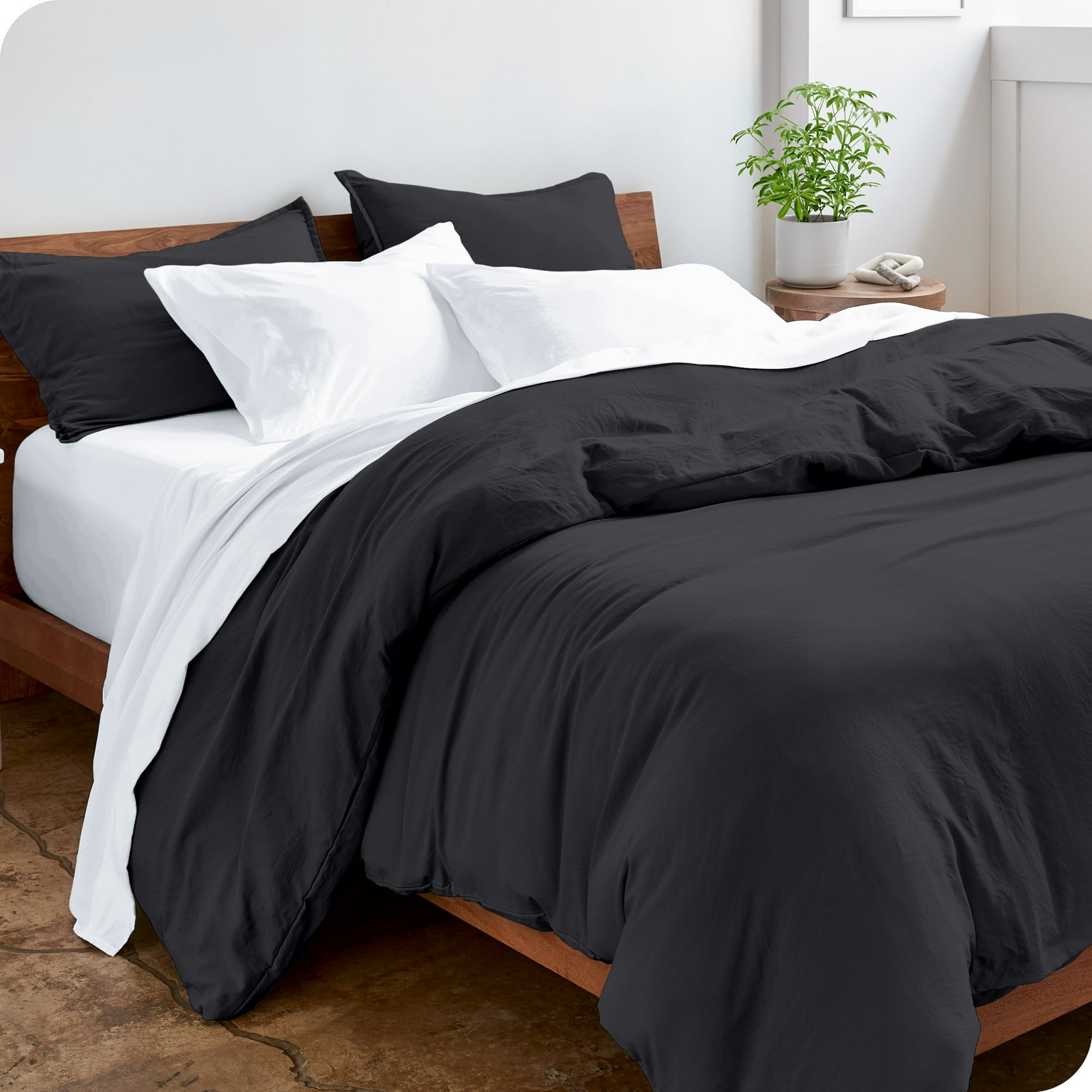 Click here for Bare Home Sandwashed Duvet Cover Set - Ultra-Soft... prices