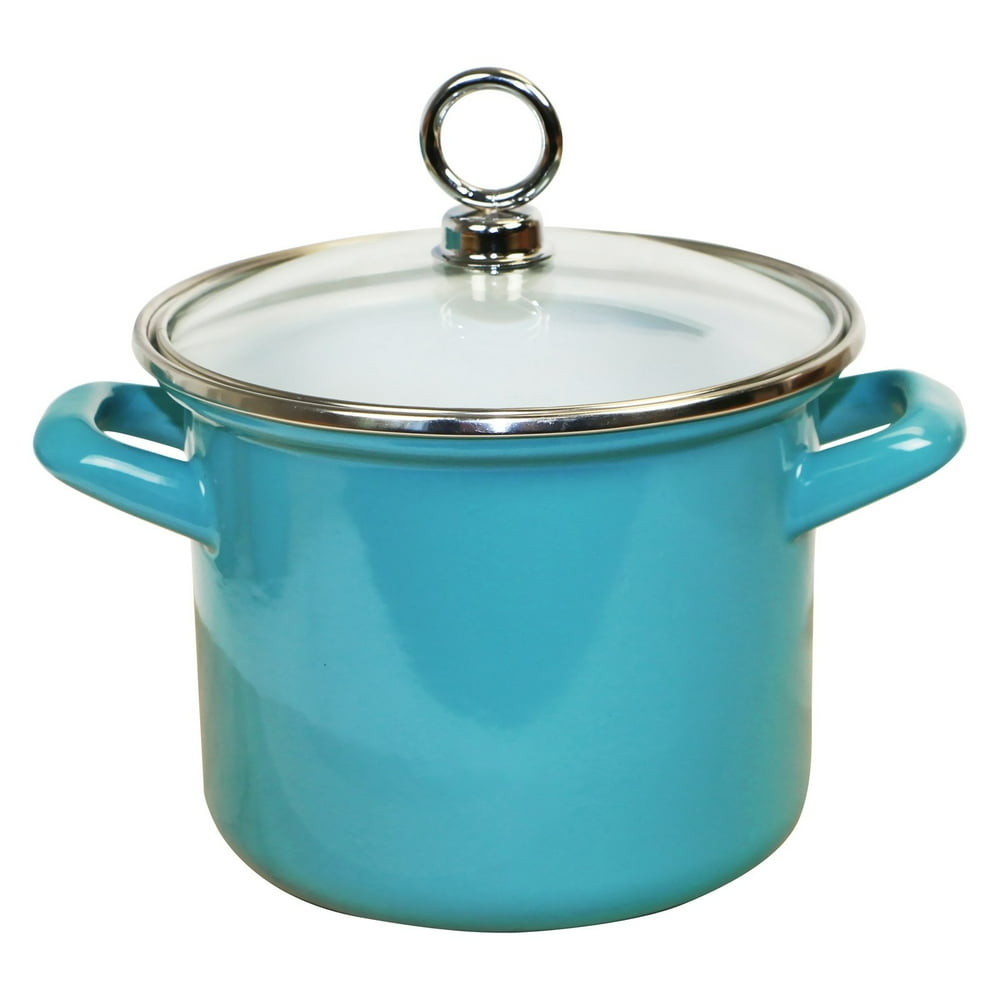 Calypso Basics, 2.5 Qt. Stock Pot w/ Glass Lid, Turquoise - Walmart.com ...