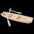 WAXIAYU 2pcs Unfinished Wood Boat Craft Project with Oars for Painting ...